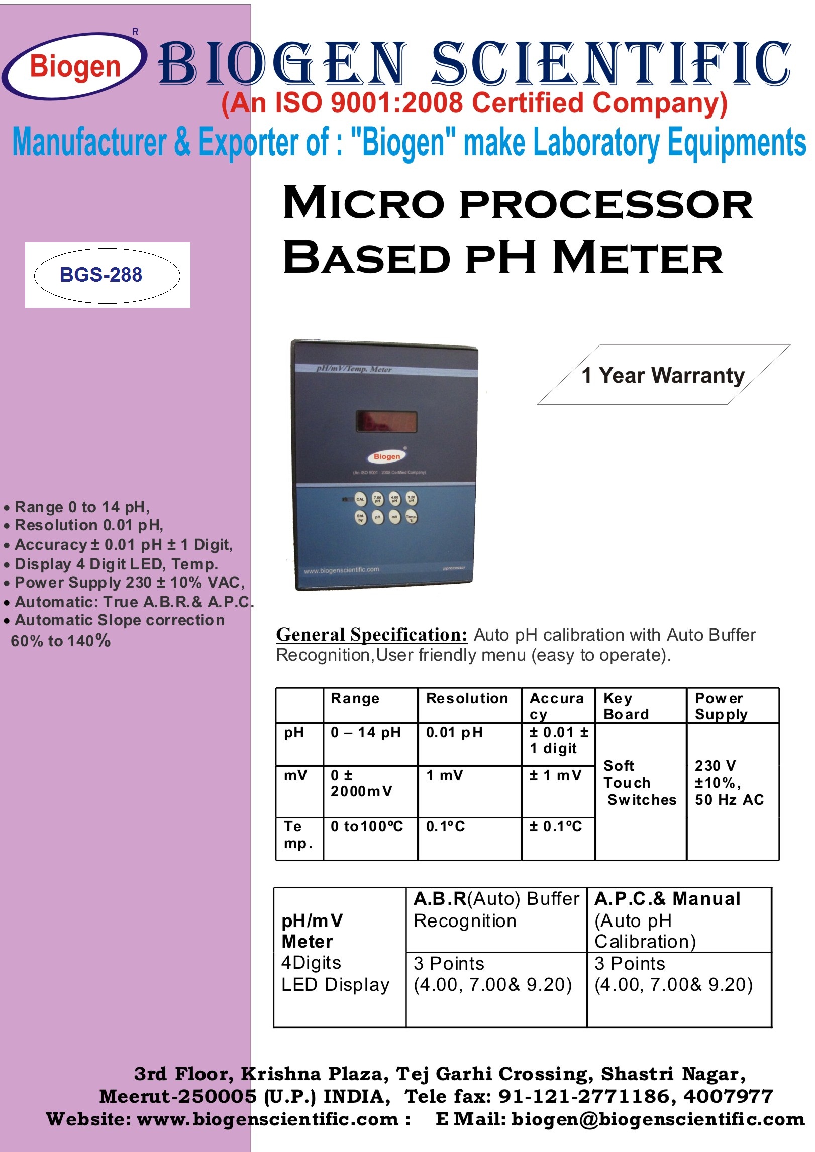 BIOGEN SCIENTIFIC MEERUT